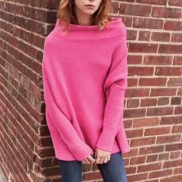 Free People | Sweaters | Free People Ottoman Slouchy Tunic Raspberry Medium | Poshmark